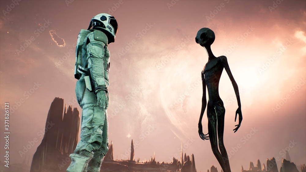 Meeting an alien and an astronaut on a mysterious planet in a distant ...
