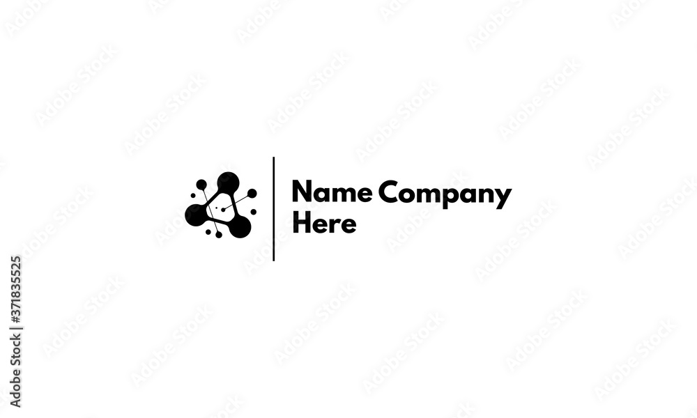 Vector black logo on which an abstract image of circles united by lines. Stock Vector | Adobe Stock