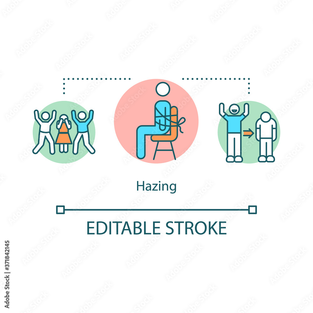 Hazing concept icon. Bullying from fraternity pledging. Sorority ...