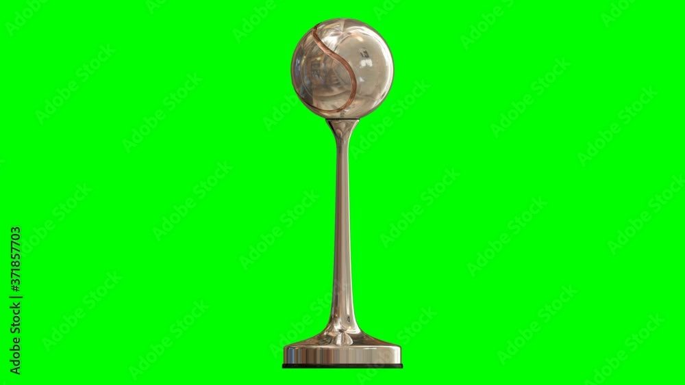Animated spinning whole simple silver shinning tennis trophy against ...