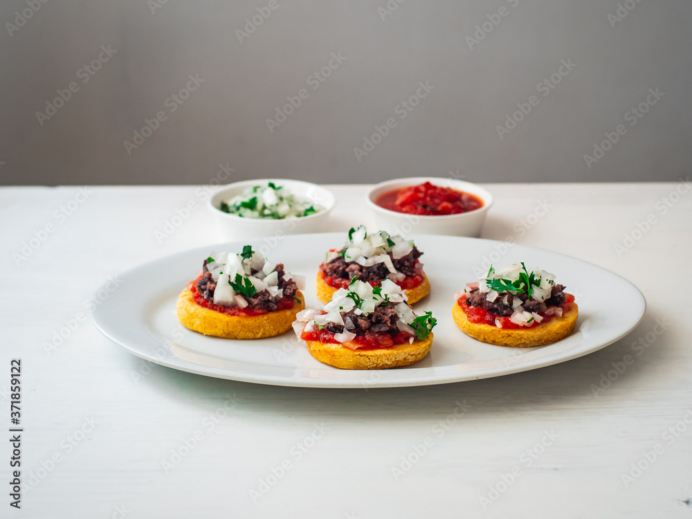 Sopes also known as Picadita, Traditional Mexican Dish That Looks like ...
