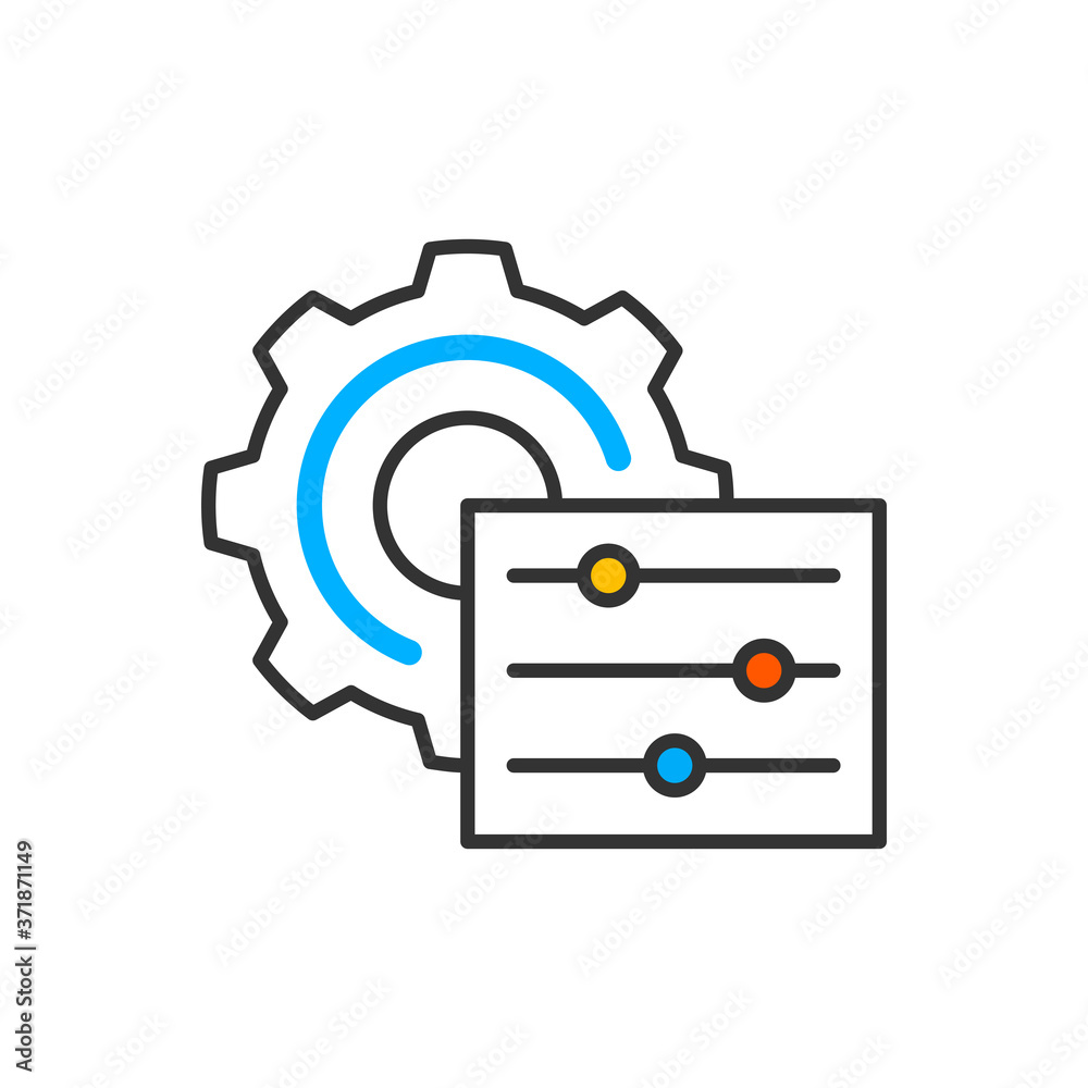 Settings button icon. Slider bar. Vector color icon. Stock Vector ...