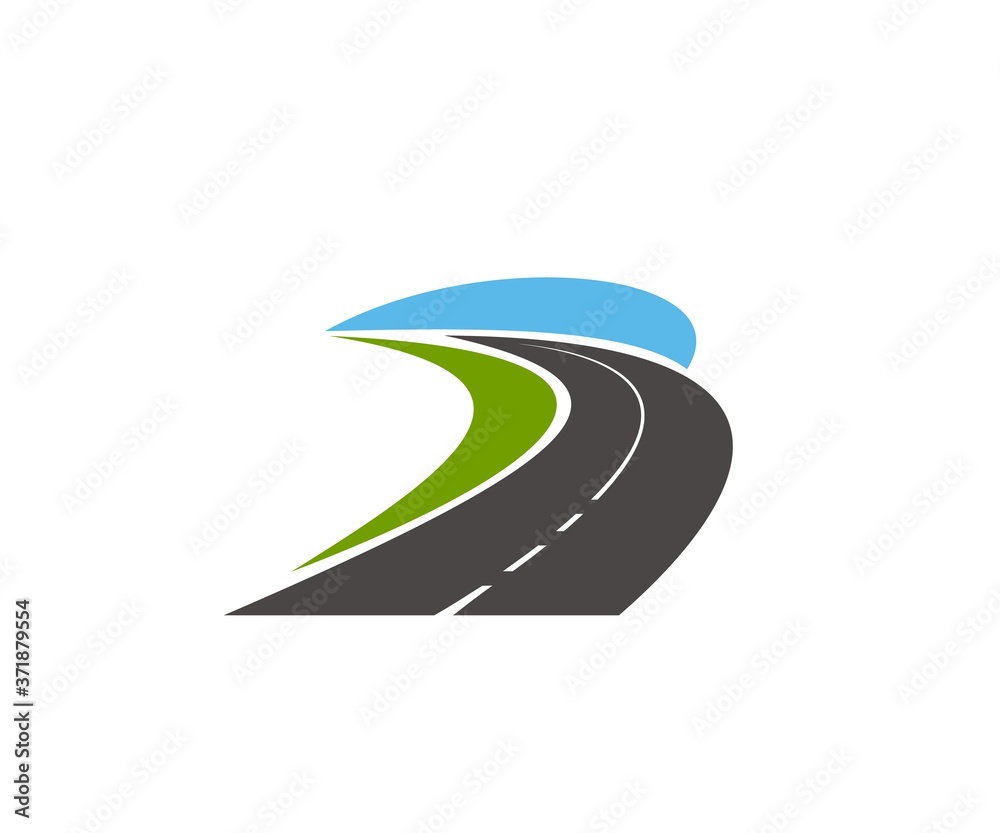 Road pathway and highway icons, vector speed route and race track ...