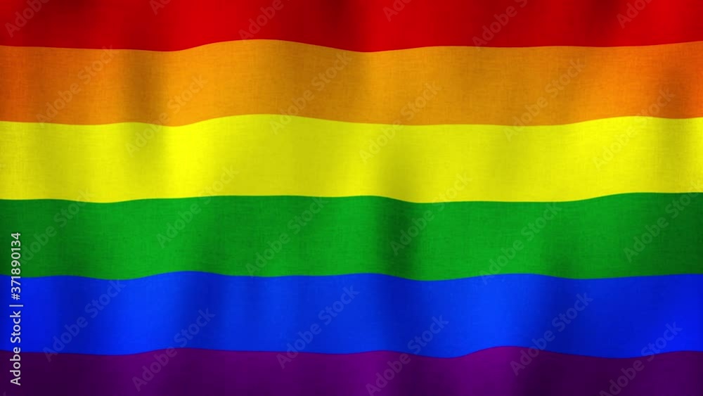 Lgbt Pride Rainbow Flag Waving In The Wind Lesbian Gay Bisexual