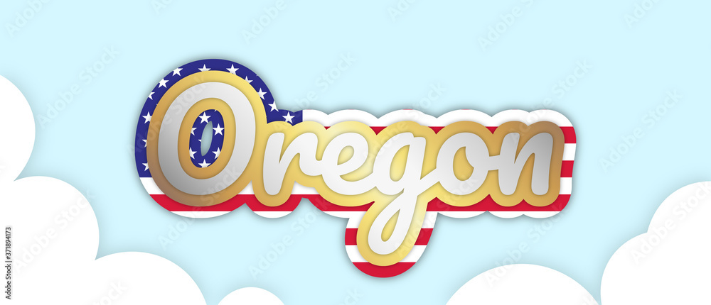 Vecteur Stock "Oregon" banner, big bold stroke style text. Editable ...