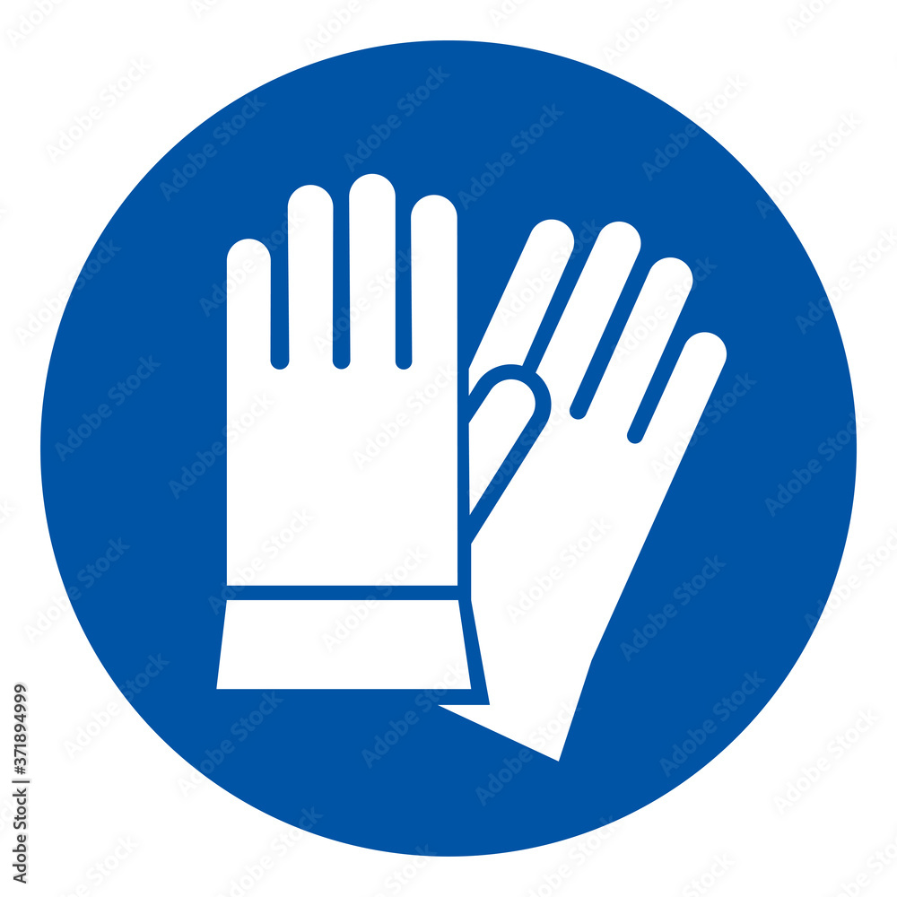 Poster Wear Safety Gloves Symbol Sign ,Vector Illustration, Isolate On ...