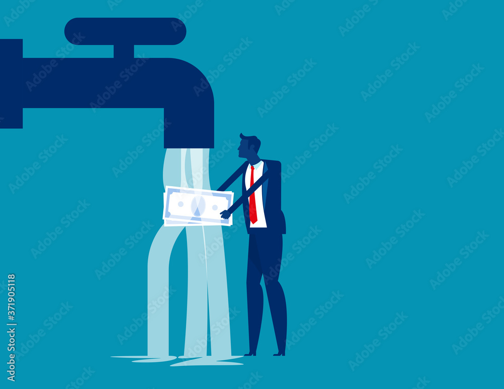 Person laundering of money. Dirty money concept. Flat cartoon business ...