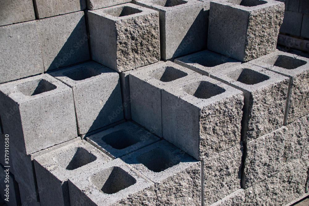 split face decorative concrete blocks Stock Photo | Adobe Stock