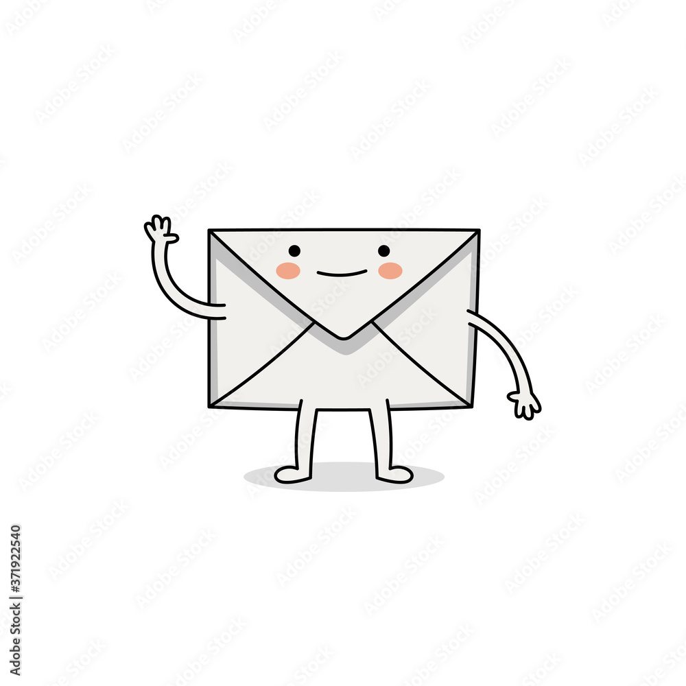 Cute mail cartoon character Stock Vector | Adobe Stock