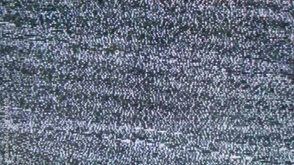 Vintage switch on, turn off television. Analog Static Noise texture ...