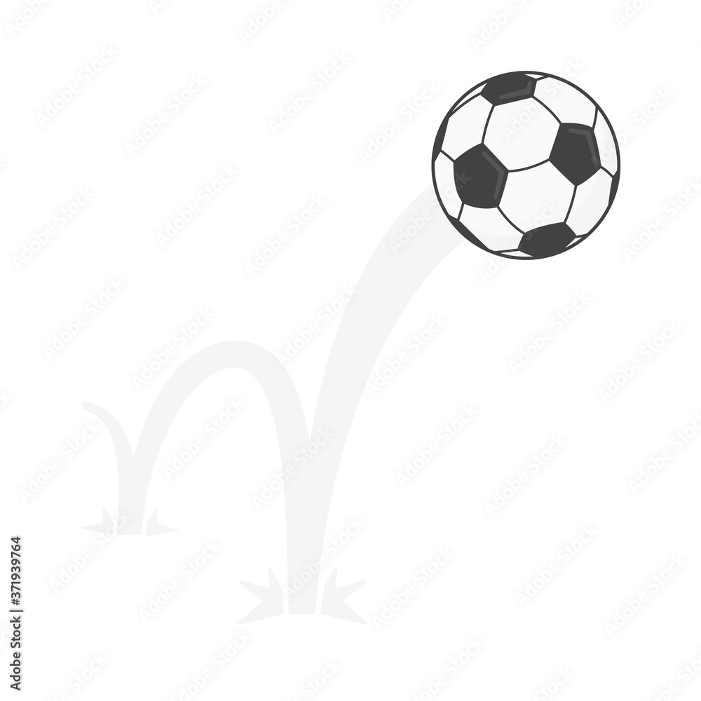 Bouncing soccer ball flat style design vector illustration icon sign ...