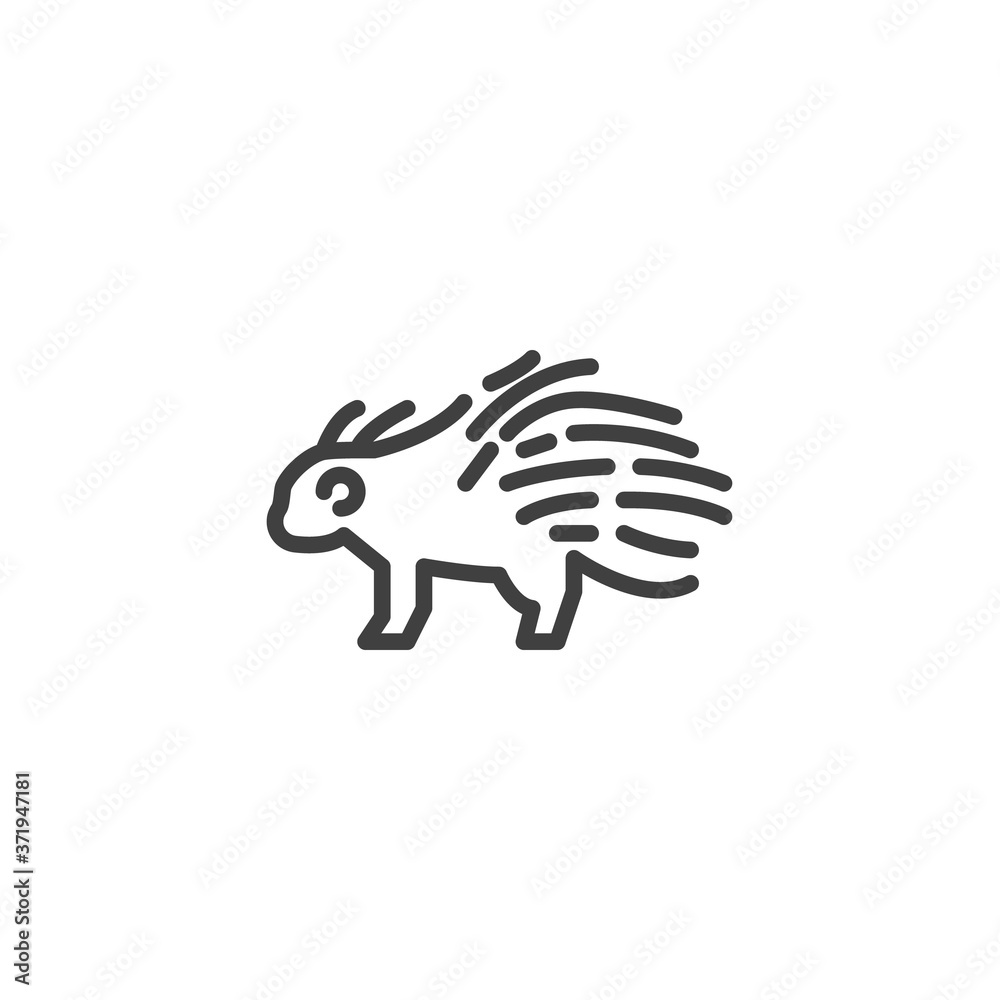 Porcupine, animal line icon. linear style sign for mobile concept and ...