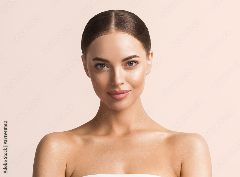 Beautiful woman face skin healthy beauty closeup female Stock Photo ...