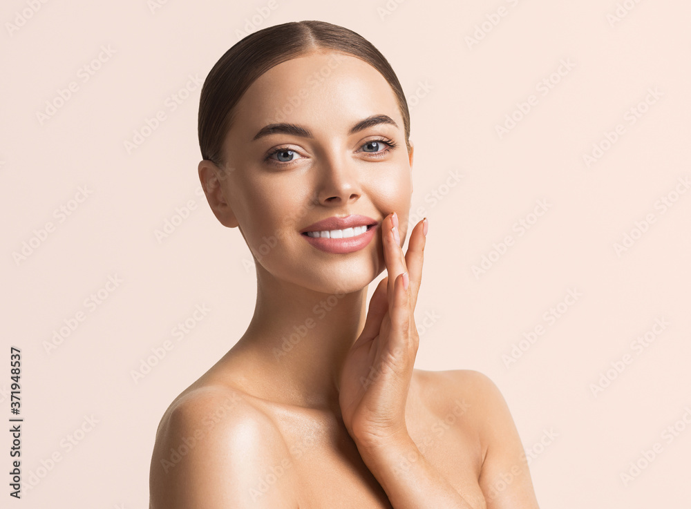 Beautiful teeth smile woman beauty face portrait Stock Photo | Adobe Stock