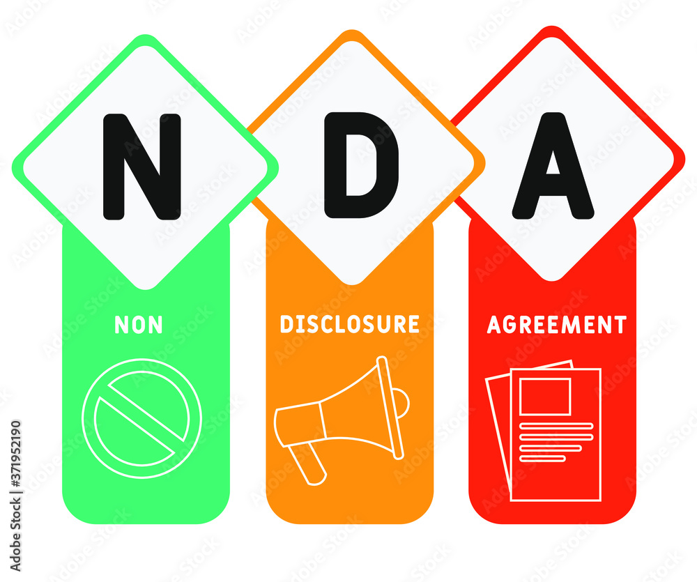 NDA - non disclosure agreement. acronym business concept. vector ...