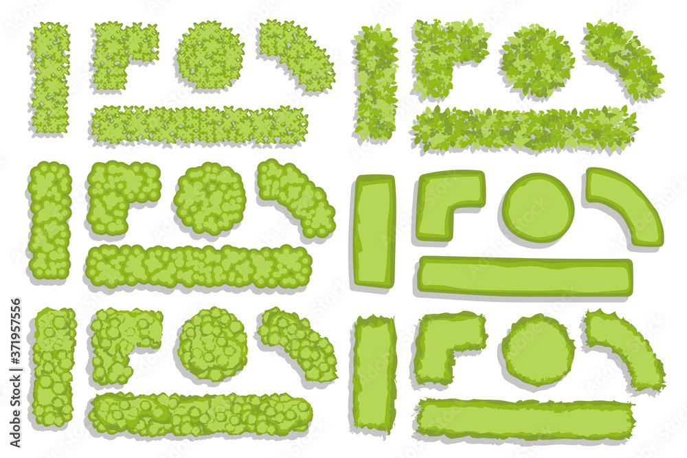 Vector set. Green fence. Top view. Stock Vector | Adobe Stock