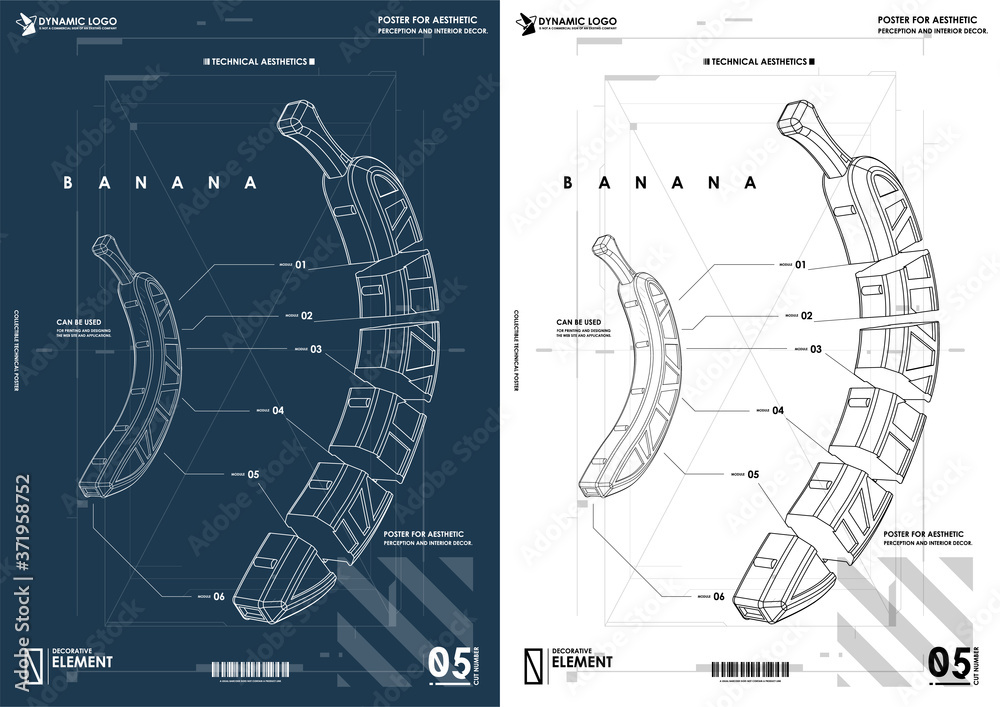 Banana in a technical style. Design and development, testing, SEO ...