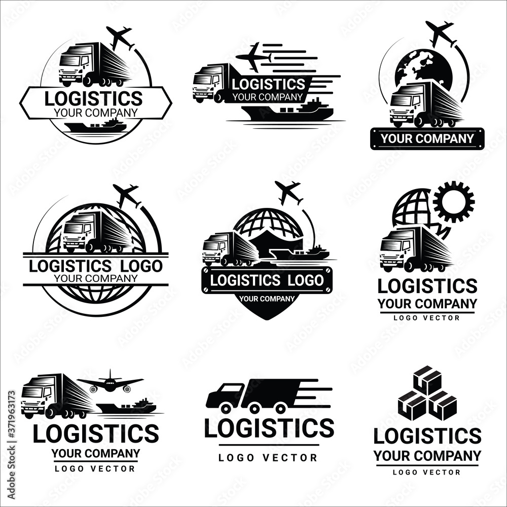 Set of logistics logos design vector Stock Vector | Adobe Stock