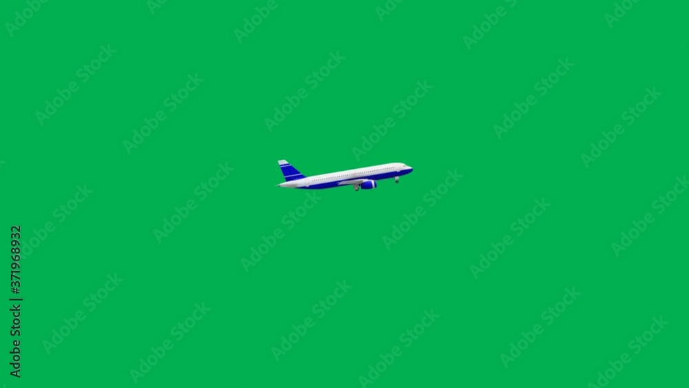 Flying aeroplane motion graphics with green screen background Stock ...