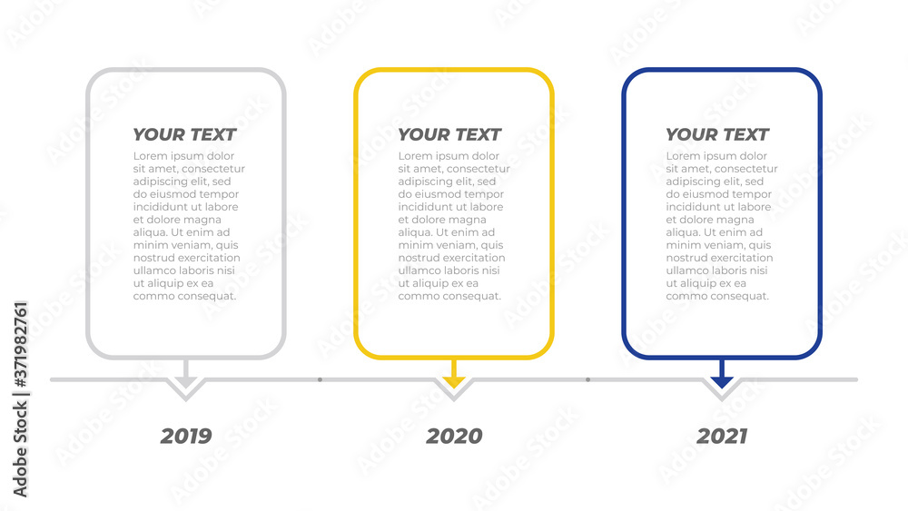 Vector infographic design template with borders and arrow. Timeline ...