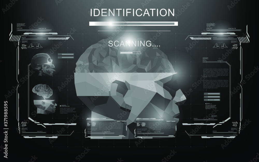 Scanning a person's face. Personal identification. Accurate biometric ...