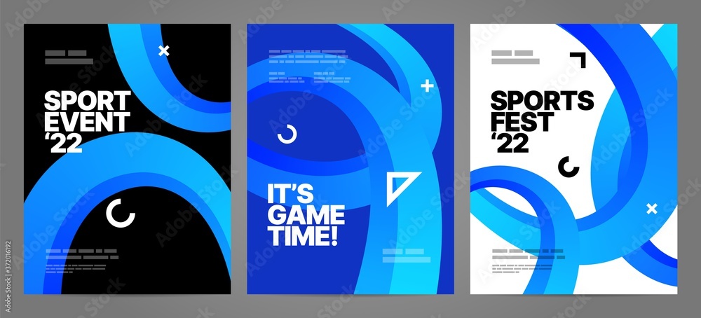Poster design with dynamic shapes for sport action, invitation, awards ...