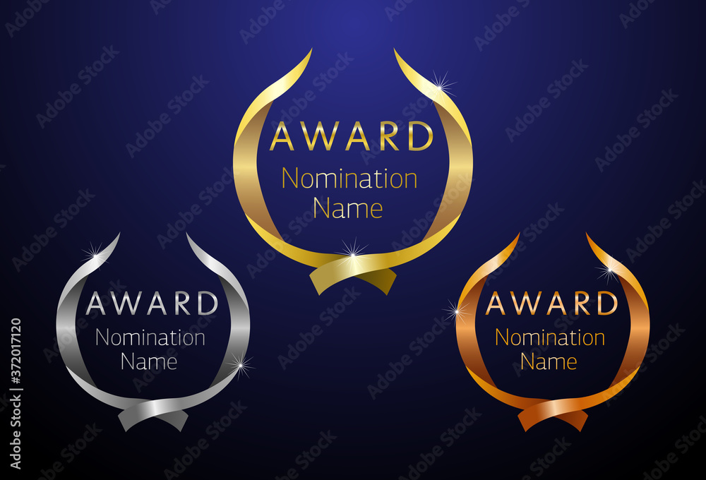 Awards logotype set. Isolated abstract graphic design template. First ...