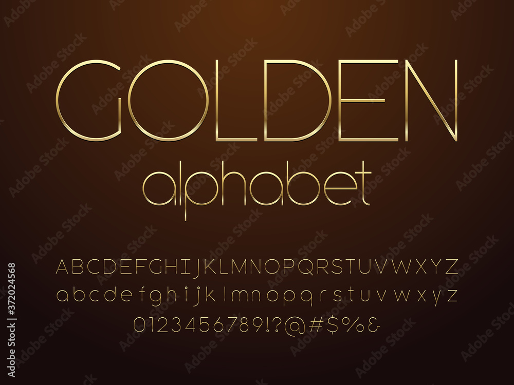 Modern alphabet design with uppercase, lowercase, symbols and numbers ...