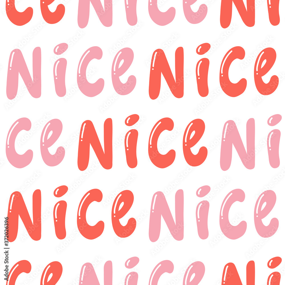 Nice. Vector seamless pattern with calligraphy hand drawn text. Good ...
