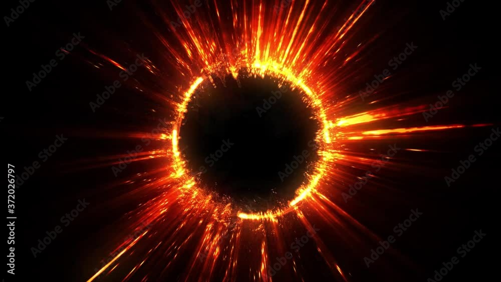 Abstract Golden Ring Of Fire Background Seamless Looping/ 4k animation ...