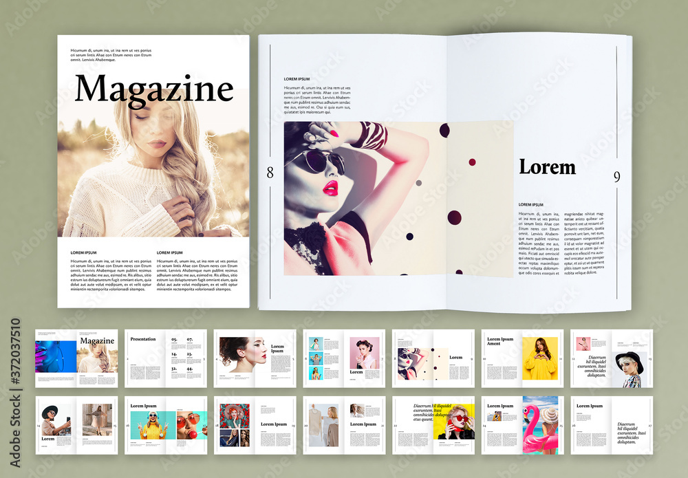 Modern Fashion Lookbook Layout Stock Template | Adobe Stock