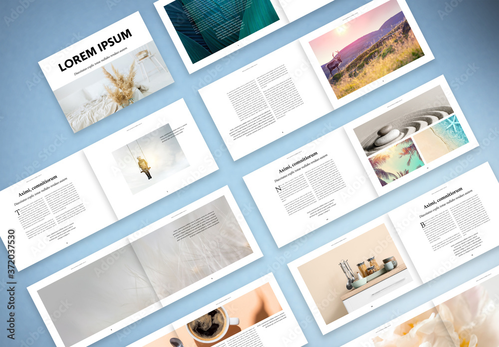 Minimal And Modern Landscape Magazine Layout Plantilla De Stock Adobe