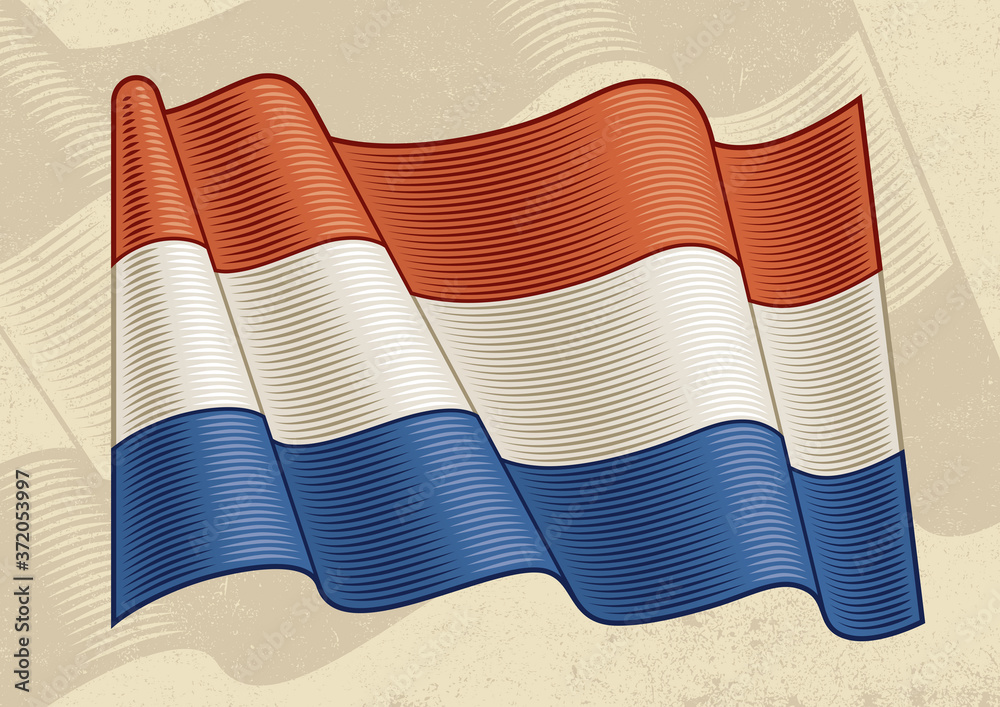 Vintage Flag Of Netherlands. Editable EPS8 vector illustration with ...