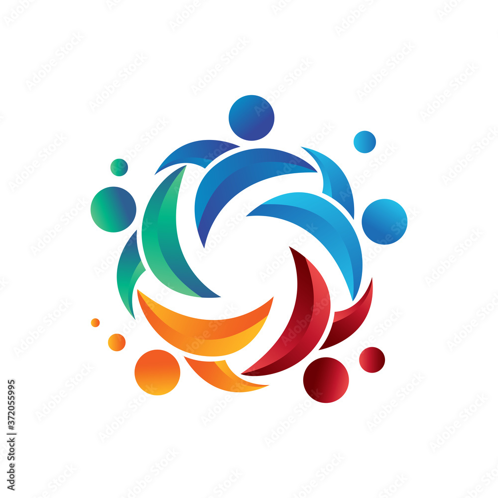 People connect logo,communication logo, community Logo, social network ...