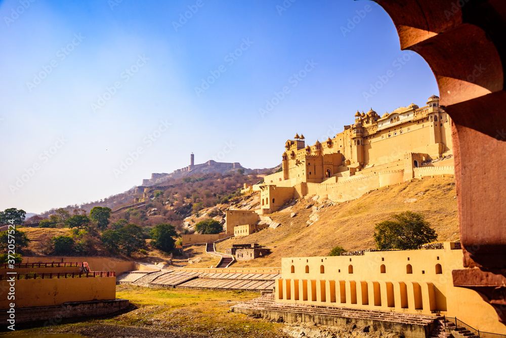 Amber Fort built of Red Sandtsone & Marble in artistic Hindu style ...
