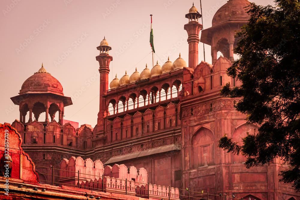 Red Fort is a historic fort UNESCO world Heritage Site at Delhi. Stock ...