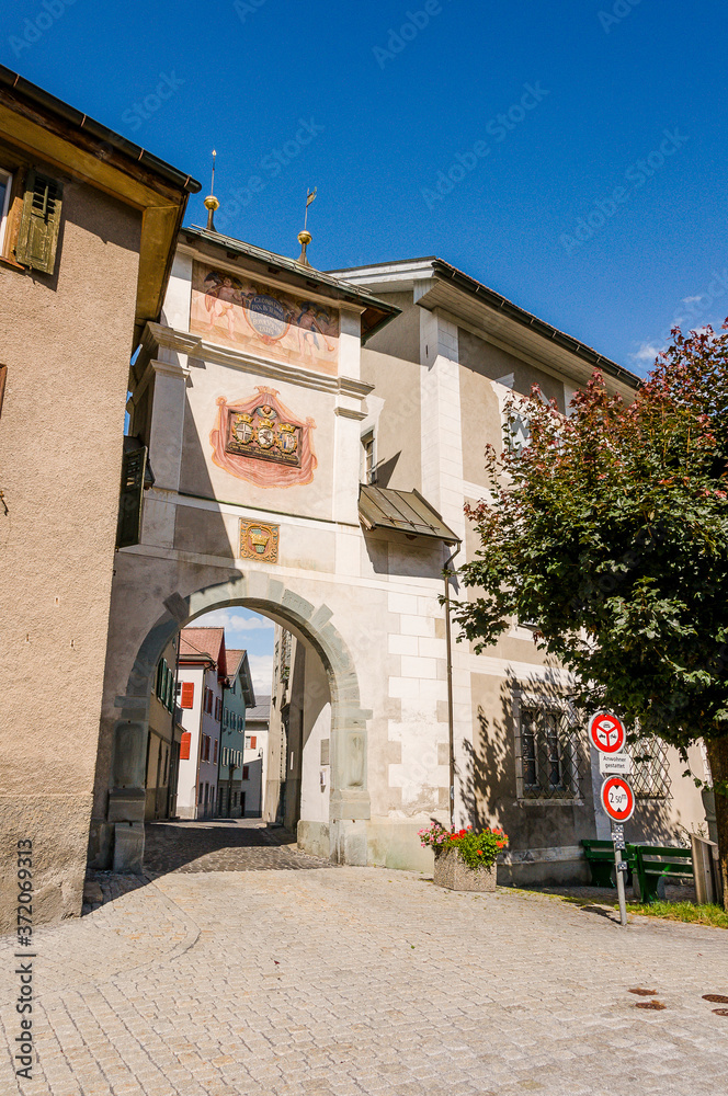 Foto de Ilanz, Glion, Obertor, Porta Sura, Altstadt, Stadt, Vorderrhein ...