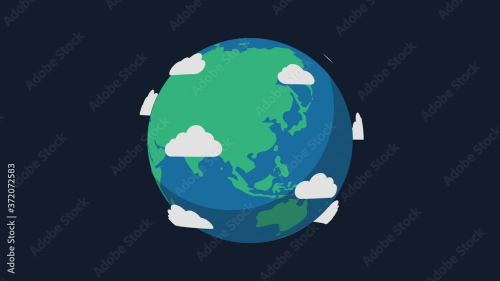 Spinning Earth. Animation of planet Earth. animation with optional luma ...
