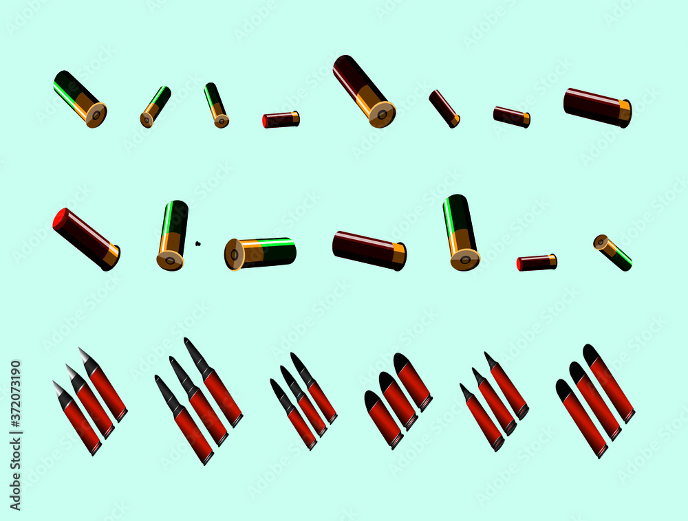set of shotgun shell icon design template with various models. vector ...