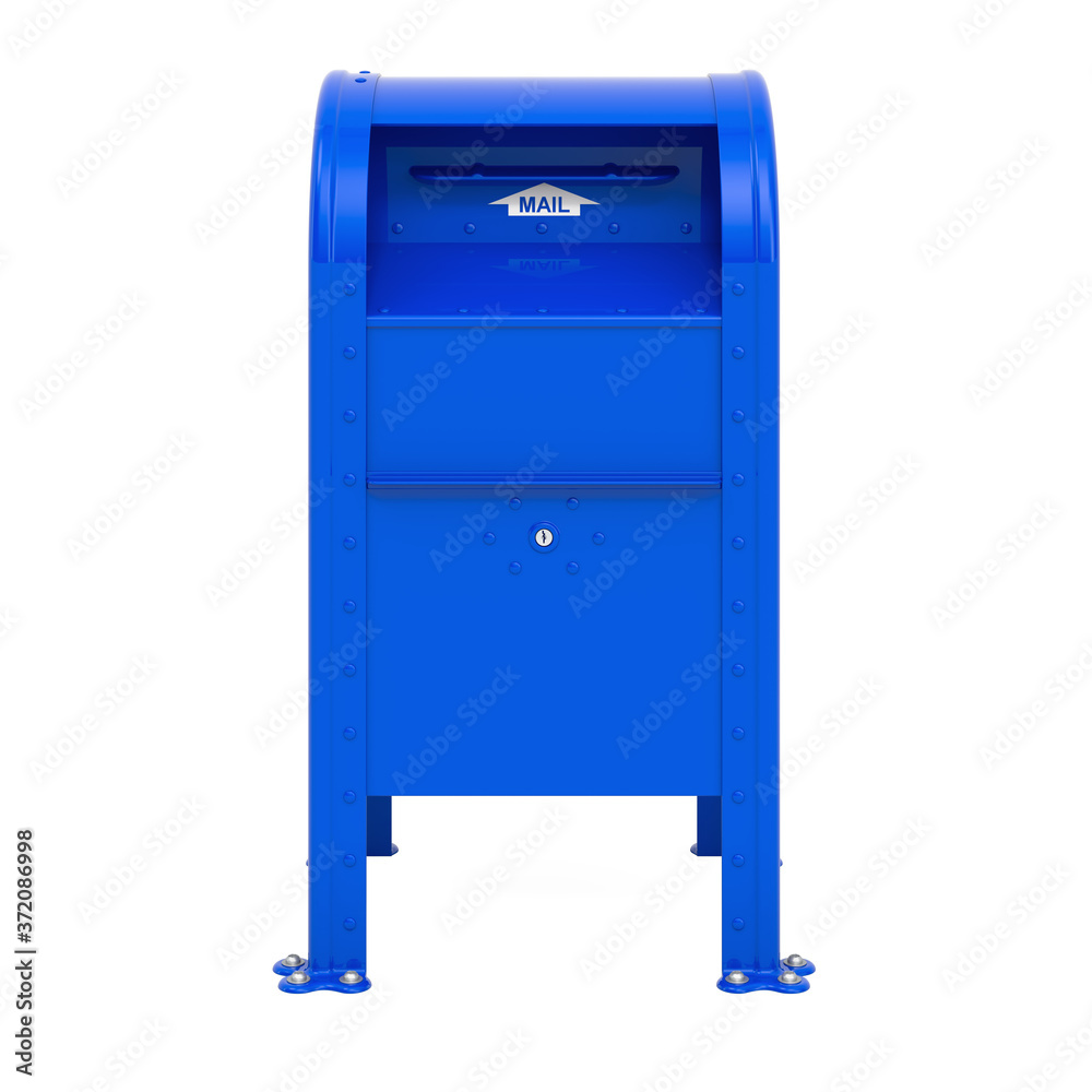 Blue Mailbox or Collection Box, 3D rendering Stock Illustration | Adobe ...