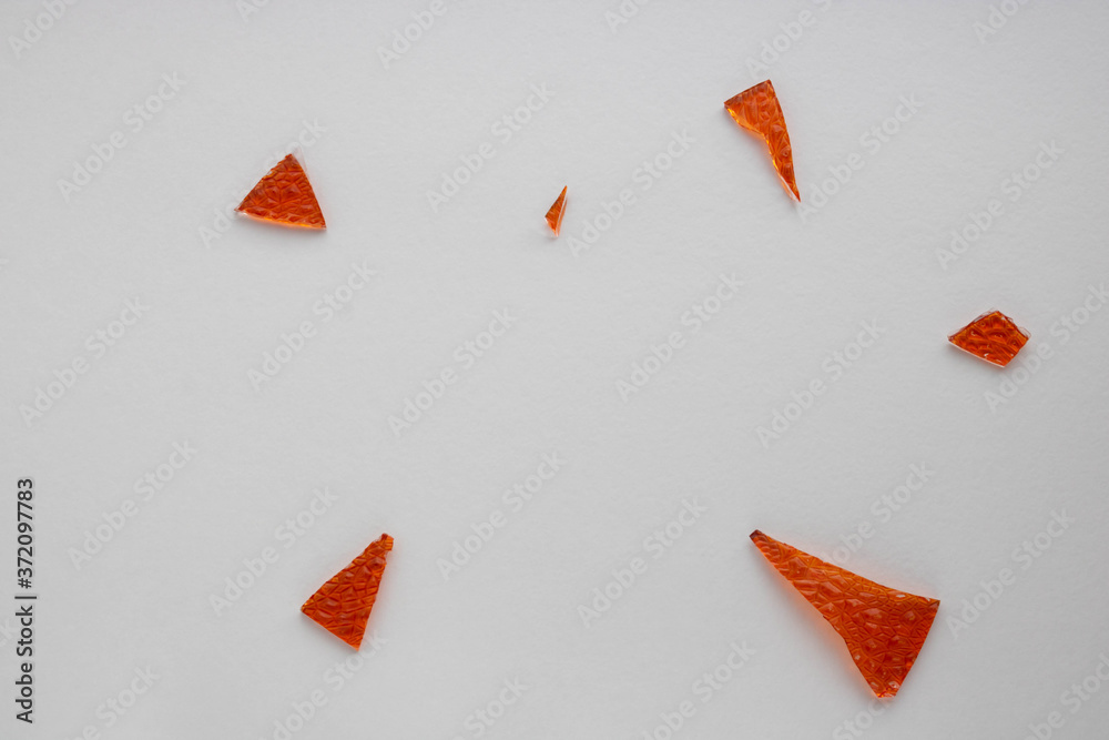 Broken orange glass background for your images isolated on a white ...