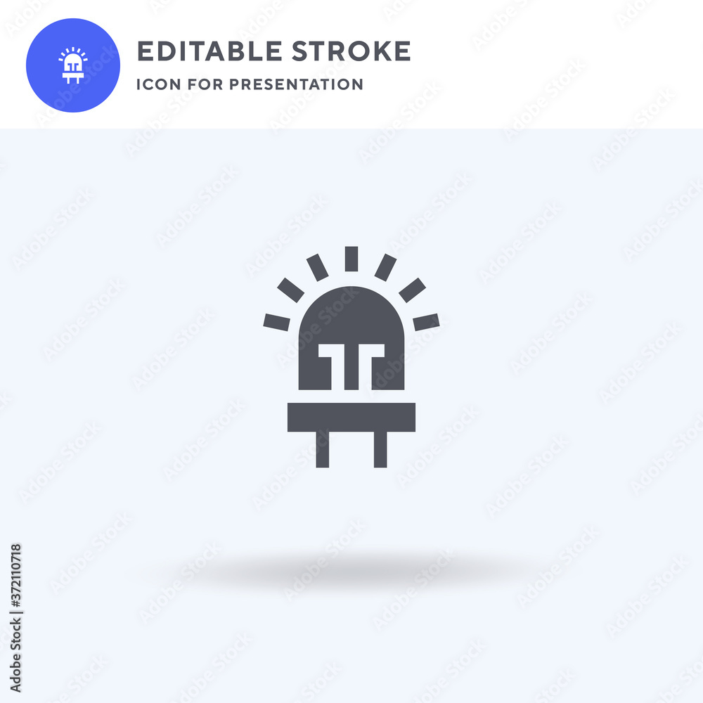 Diode icon vector, filled flat sign, solid pictogram isolated on white ...