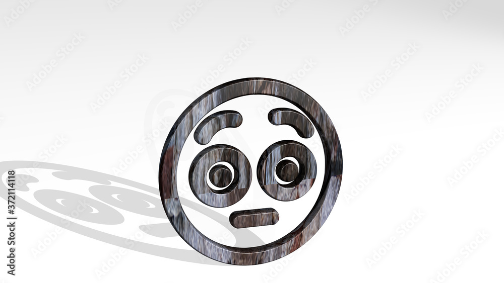 smiley hypnotized 3D icon standing on the floor, 3D illustration for ...