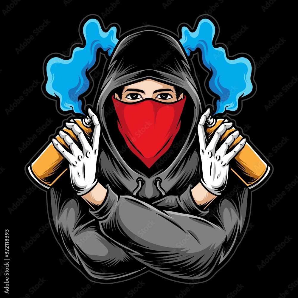 graffiti man vector logo illustration Stock Vector | Adobe Stock