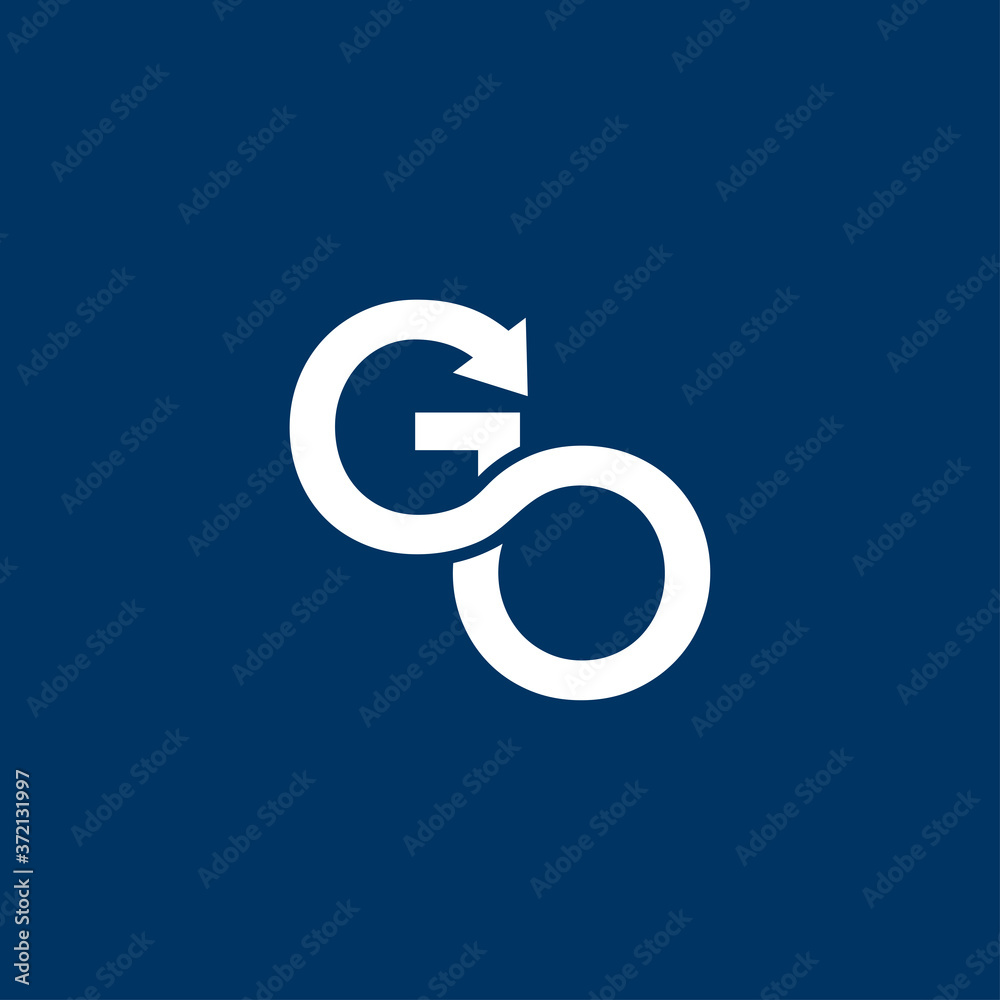 Initial GO letter, GO logo with arrow, vector illustration Stock Vector ...