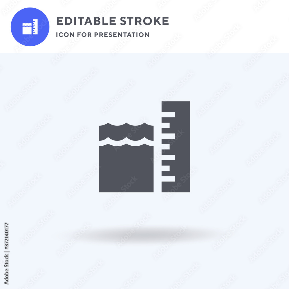 Sea Level icon vector, filled flat sign, solid pictogram isolated on ...