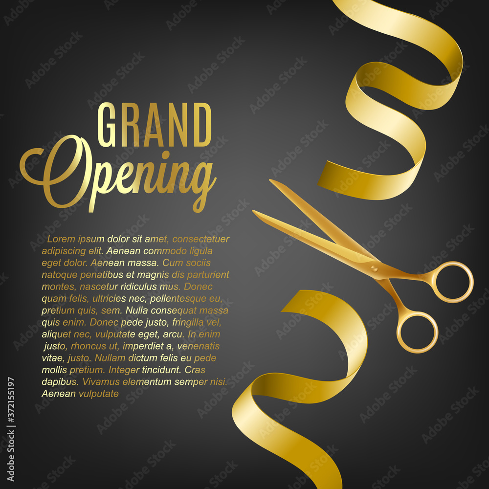 Vetor de Mockup of invitation for Grand Opening realistic vector ...