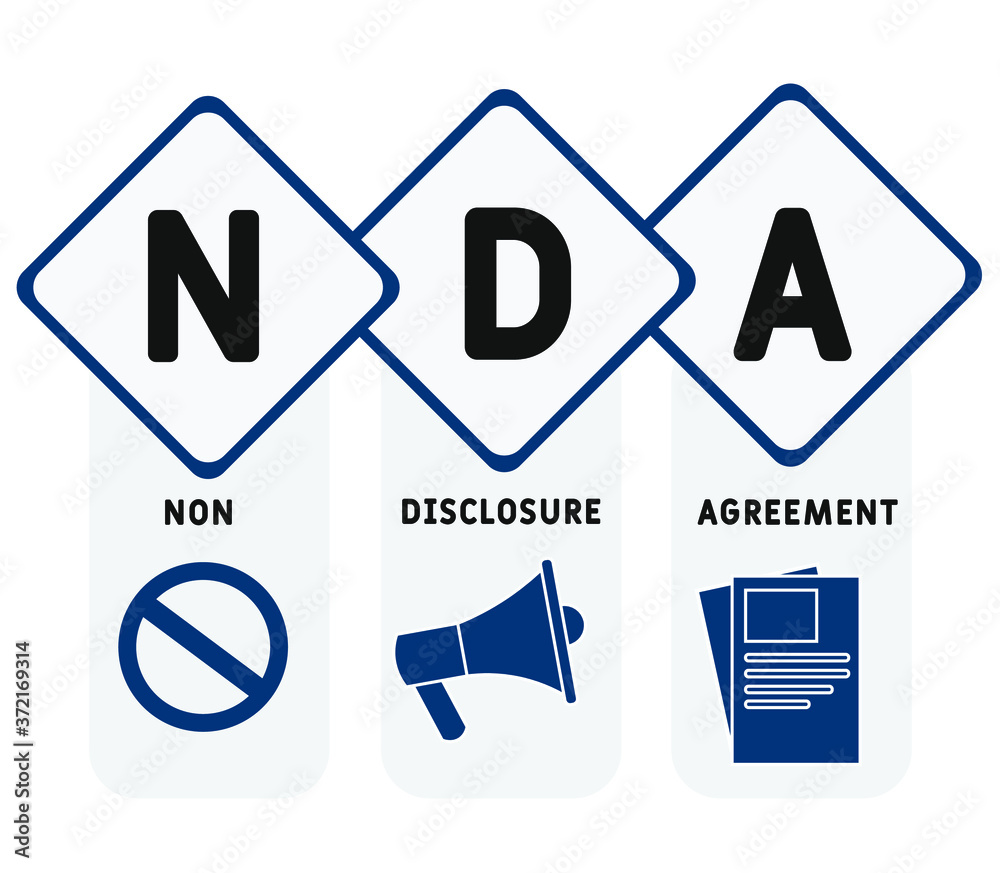 NDA - non disclosure agreement. acronym business concept. vector ...
