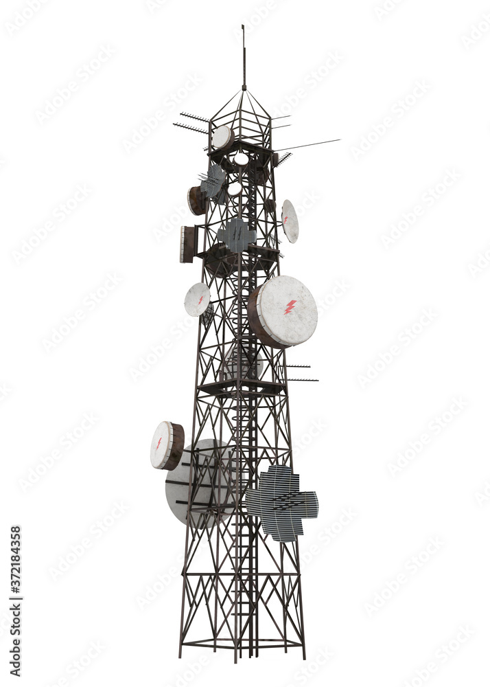 Communication Tower Isolated Stock Illustration | Adobe Stock