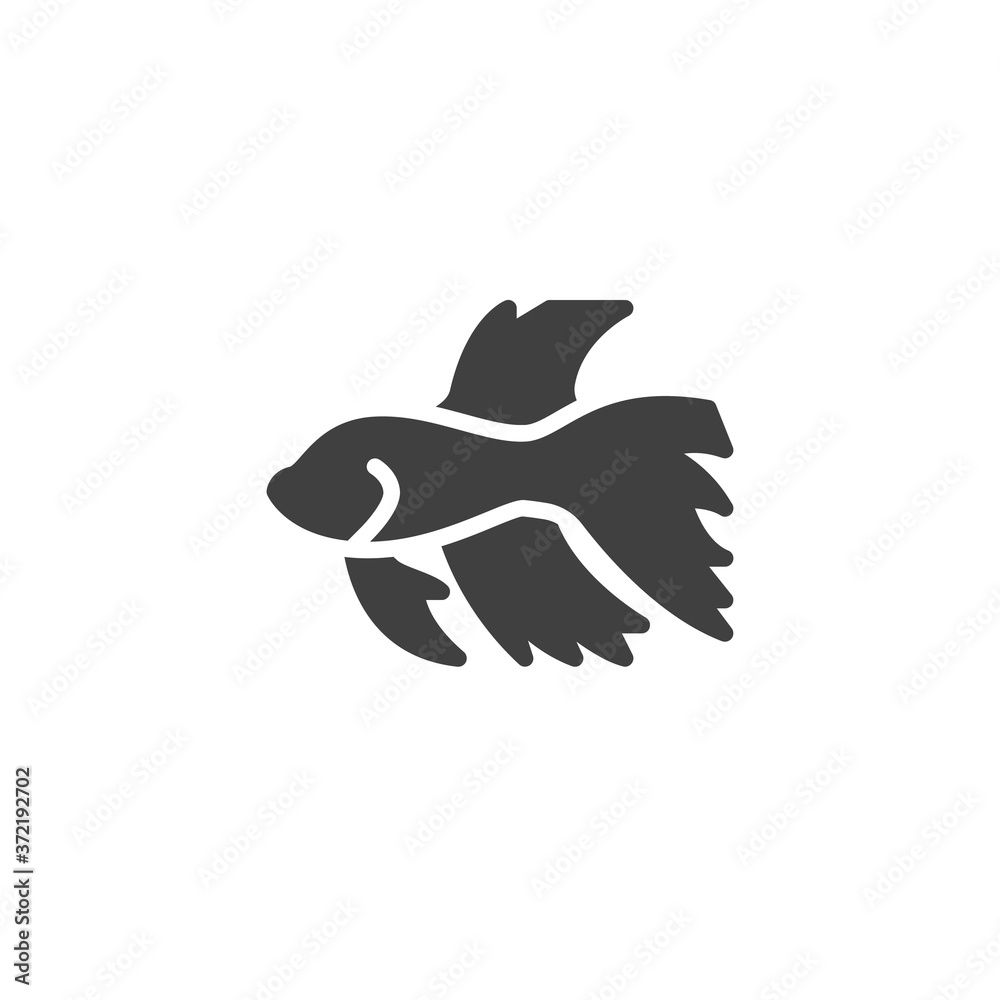 Siamese fighting fish vector icon. filled flat sign for mobile concept ...